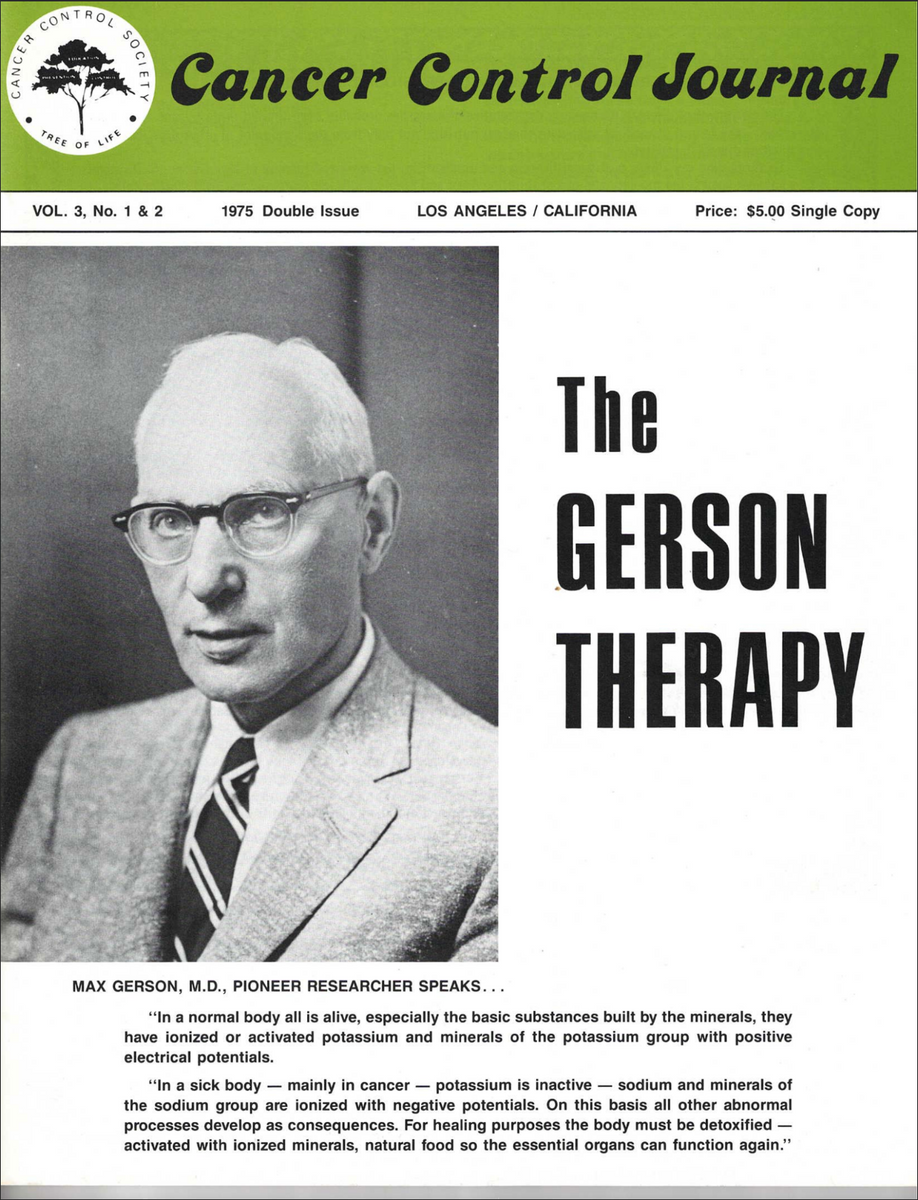 (Booklet) The Gerson Therapy - Cancer Control Journal - 1975 – Richardson Nutritional Center