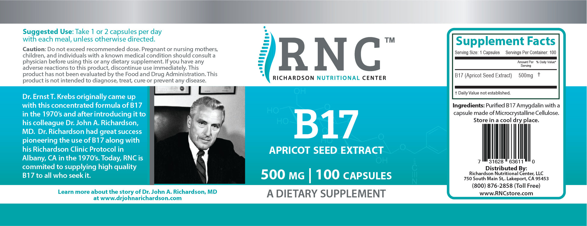 Buy Laetrile B17 500 mg capsules online | RNC Store – Richardson ...