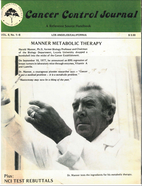 (Booklet) MANNER METABOLIC THERAPY - Cancer Control Journal - 1978 – Richardson Nutritional Center